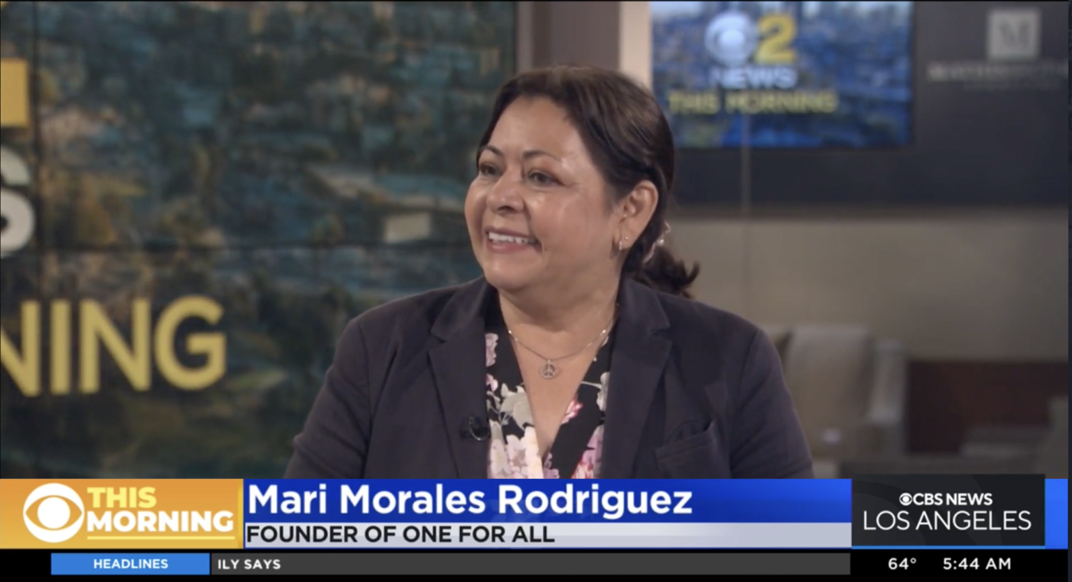 Mari Morales Rodriguez Interview on CBS Los Angeles – One For All – OFAKIDS